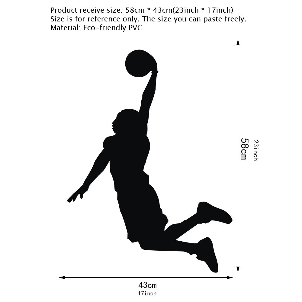 Sport Dunk action Wall Sticker living room study k... – Grandado