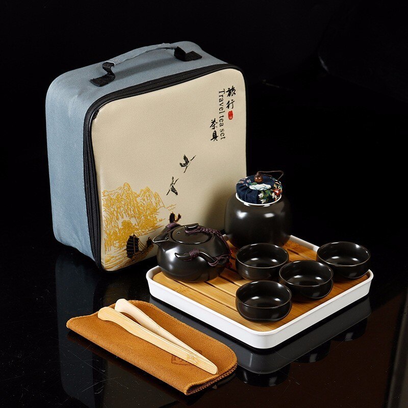 10pcs Kung fu Tea set,Chinese Travel Ceramic Porta... – Grandado