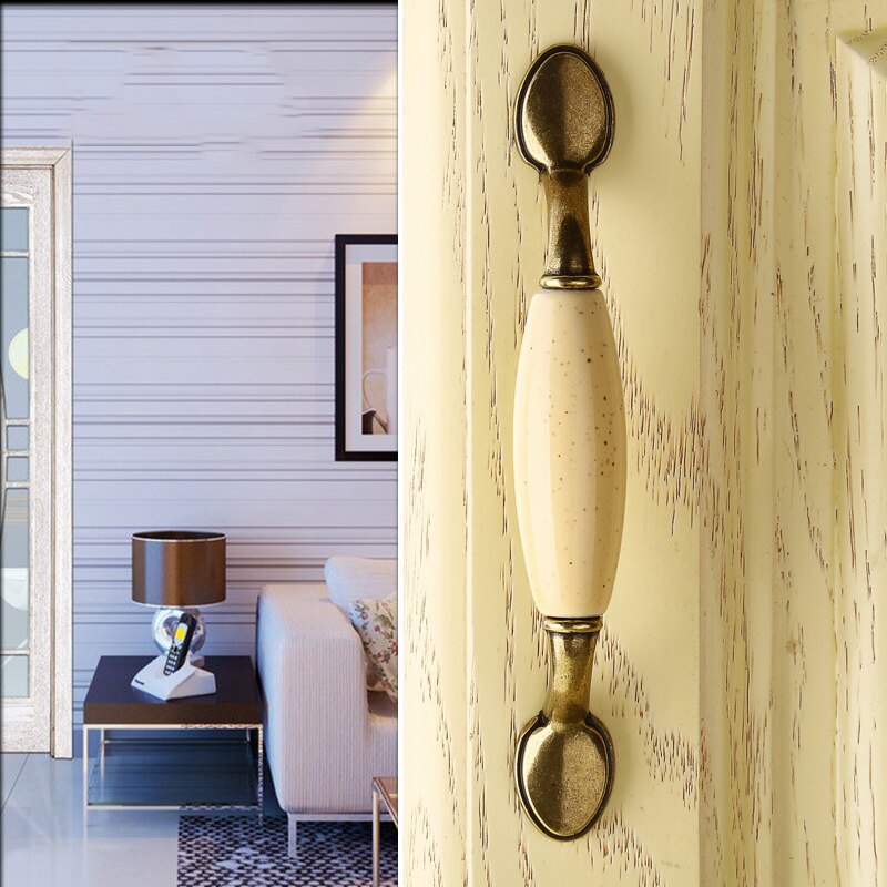 Beige Ceramic Door Handles Antique Furniture Knobs... – Grandado