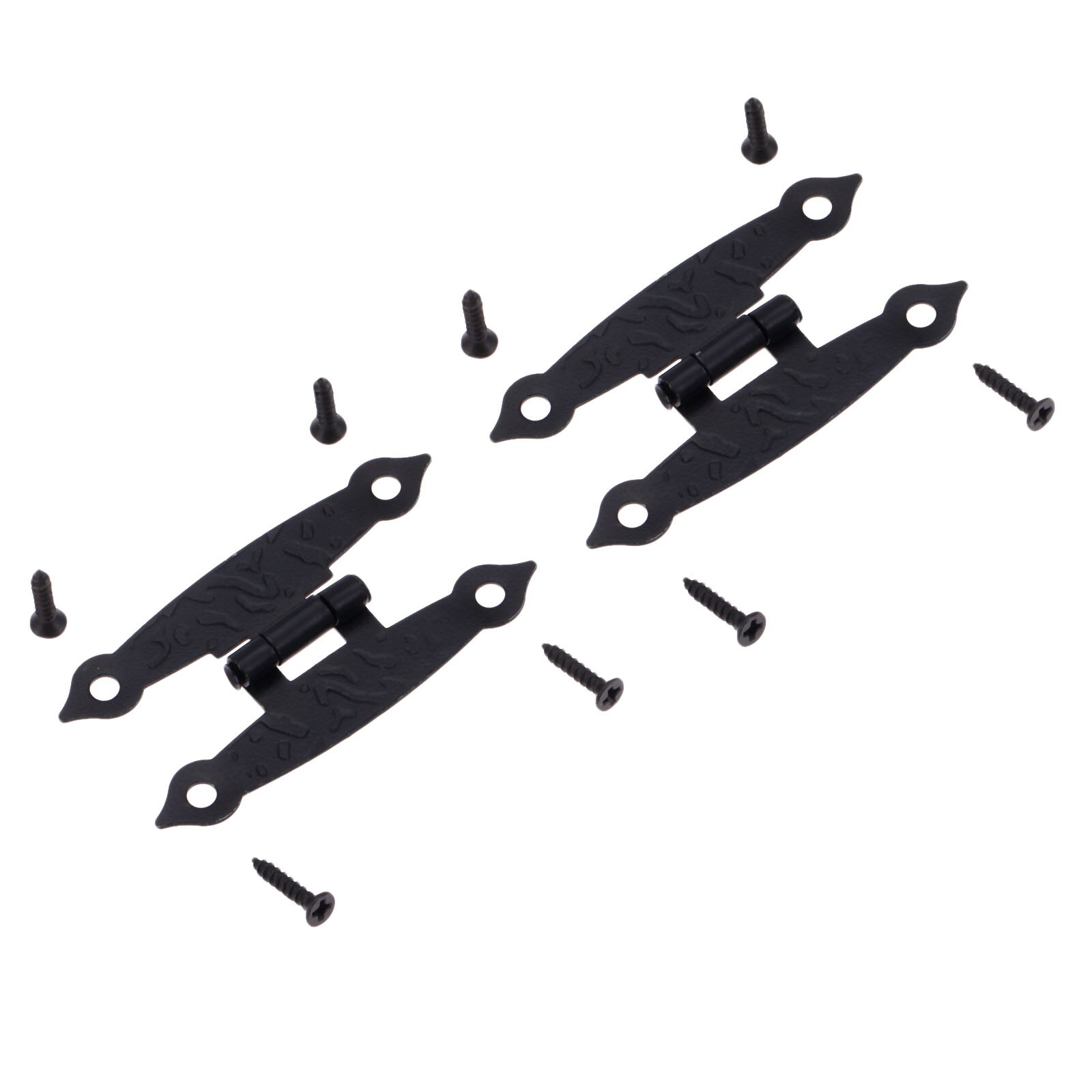 2pcs H shape Hinges +8 screws Black 65*33mm Deboss... – Grandado