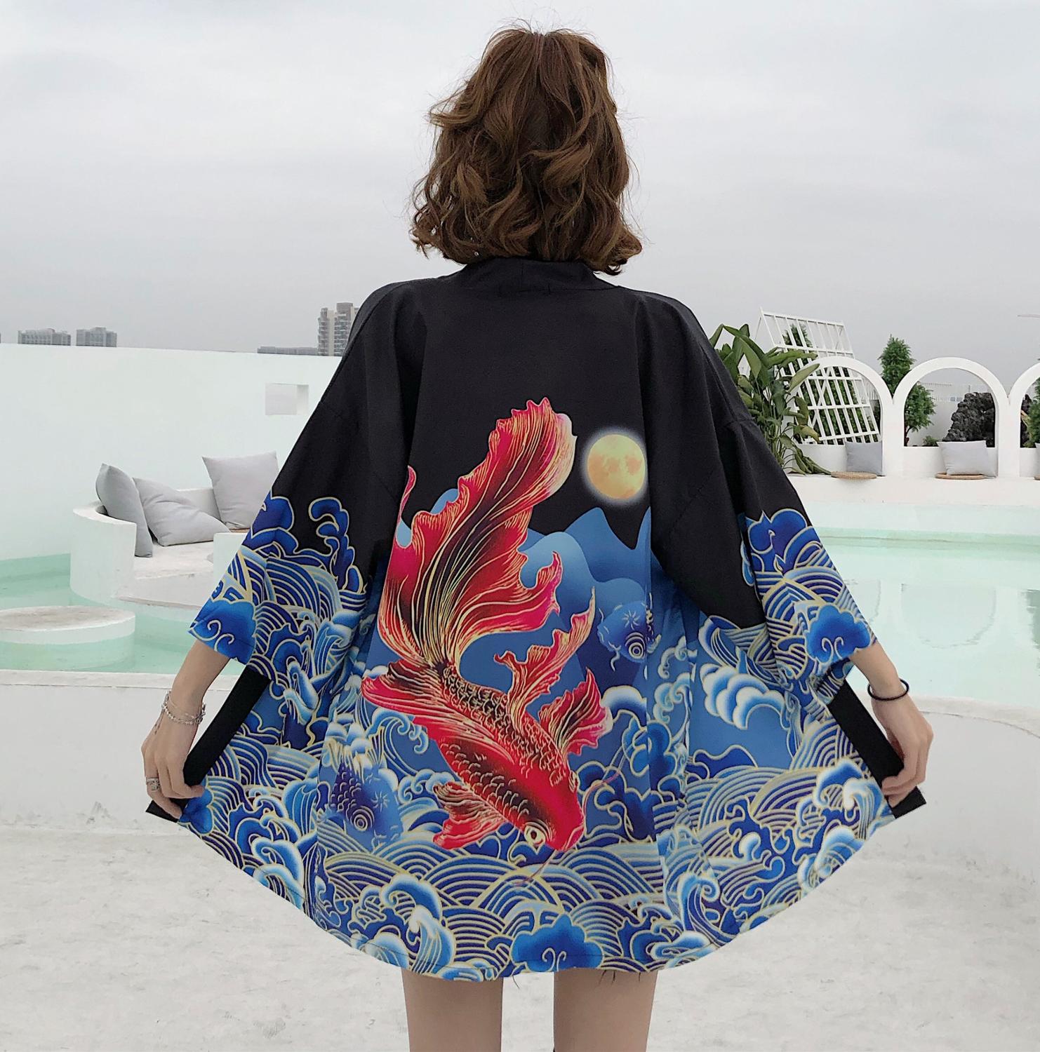 Japanese Yukata Kimono Summer Top Japan Printed Cr... – Grandado