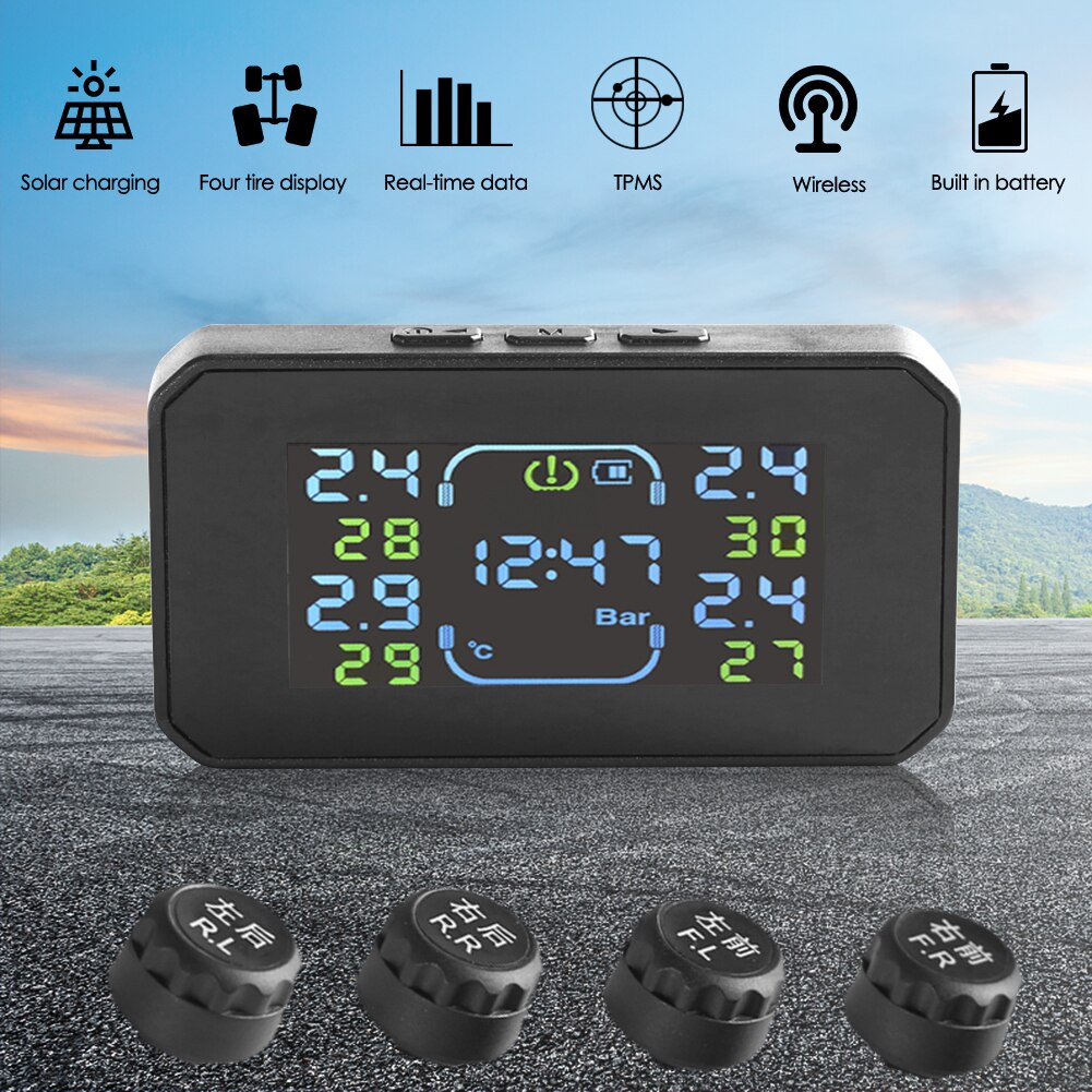 S04 TPMS LCD Solar Truck Trailer Tire Pressure Tyr... – Vicedeal