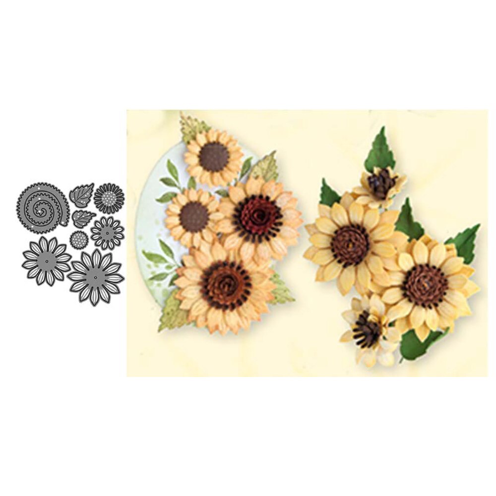 Lychee Life Sunflower Shaped Cutting Dies Metal Te... – Grandado