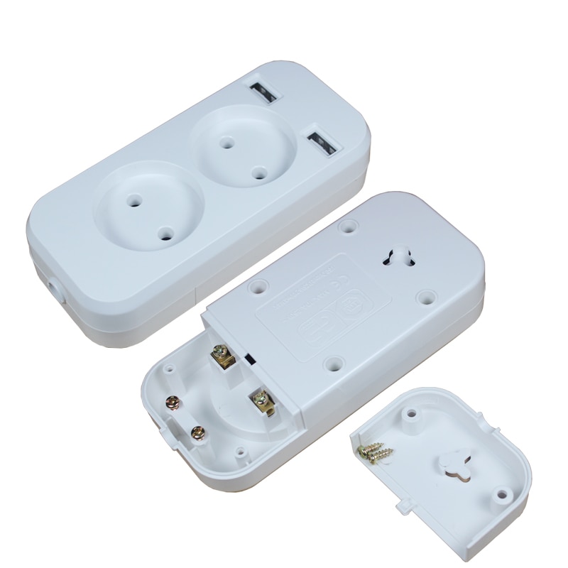 2 socket European 5V 2A USB extension socket LLE-0... – Grandado