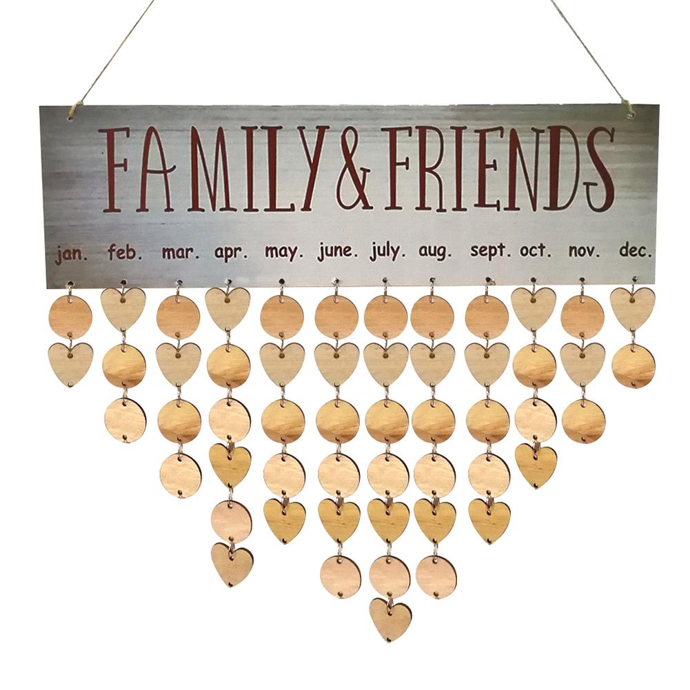 DIY Wooden Hanging Calendar Birthday Reminder Boa... – Grandado