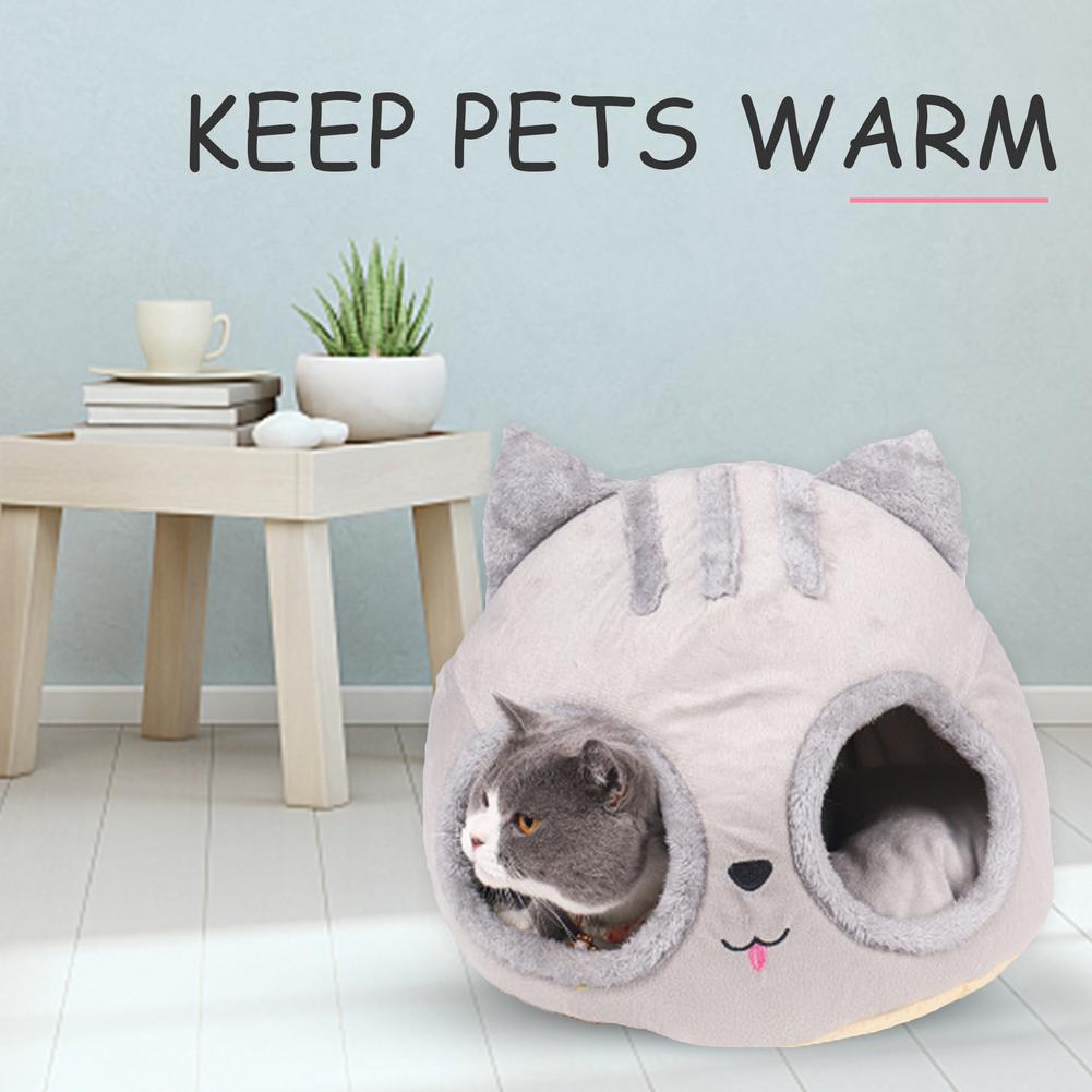 Cat Bed Cave Soft Covered Cat Bed Cat Head Shaped ... – Grandado