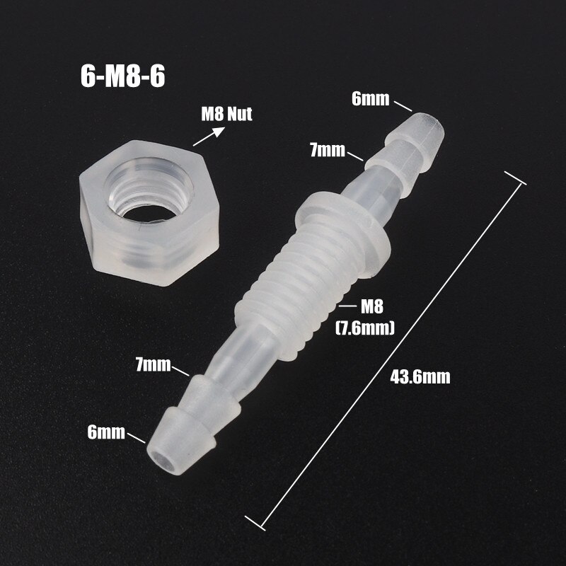 100pcs 3~8mm M6~M10 PP Thread PP Straight Connecto... – Vicedeal