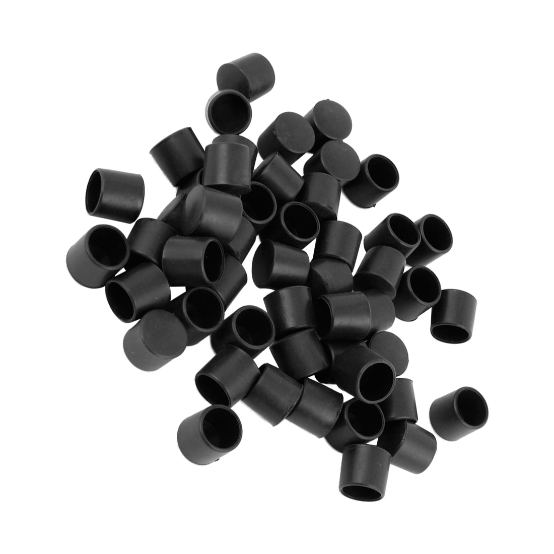 50 Pcs Black Rubber PVC Flexible Round End Cap Rou... – Grandado