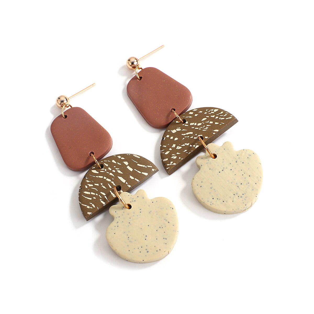 AENSOA Handmade Earthy Color Polymer Clay Earrings... – Grandado