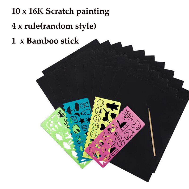 Magic Color Rainbow Scratch Art Paper Card Set wit... – Grandado