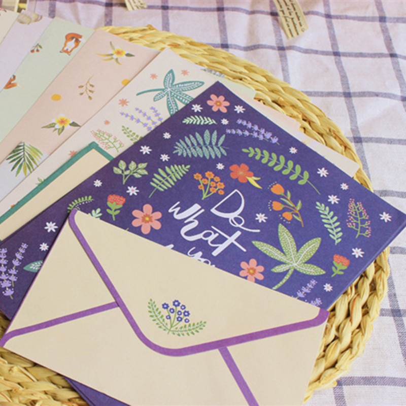 1 Set Flower Floral Envelopes Letter Pad Set Chanc... – Grandado