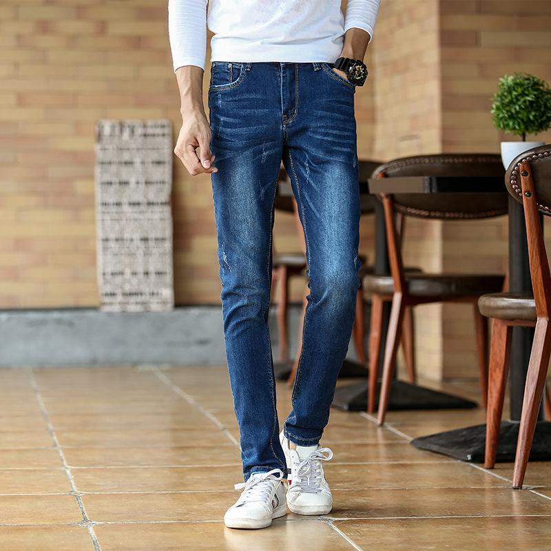 Ripped Stretch Button Slim Fit Jeans Men Spring Ca... – Vicedeal