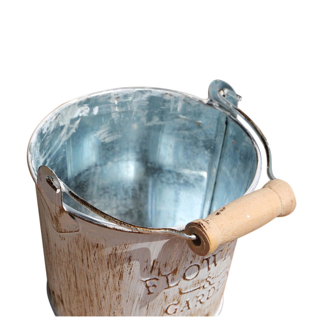 Country retro old metal flower bucket flower home ... – Grandado