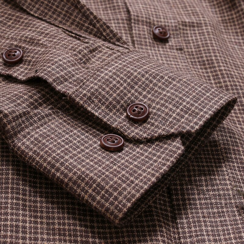 Brand Plaid Shirt Men England Lapel Long Sleeve Ca... – Grandado