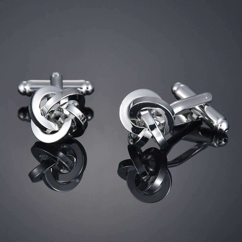 Bloemvorm Twist Manchetknopen Luxe Verzilverd Manc... – Grandado