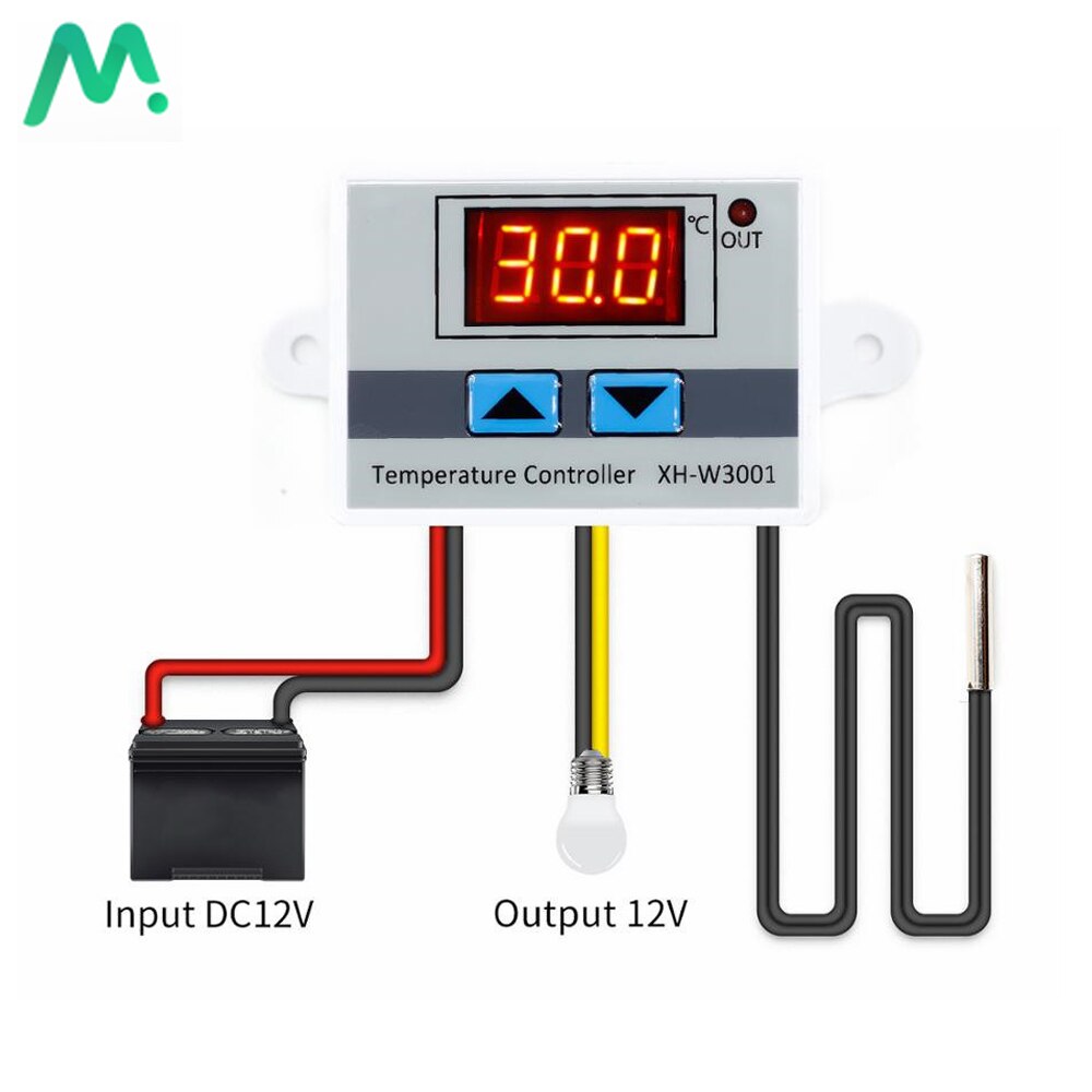 W3001 Digital LED Temperature Controller 12V 24V 2... – Grandado