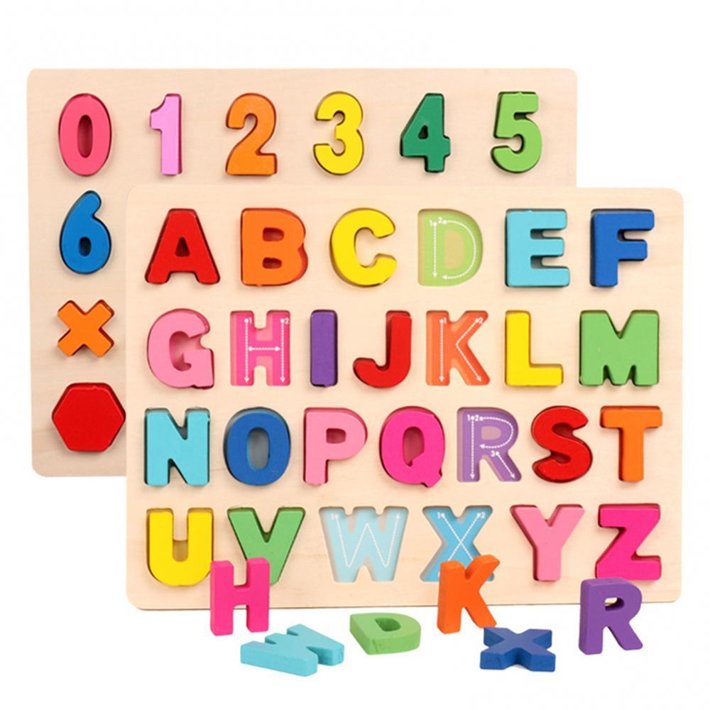 Alphabet ABC Numbers Wooden Puzzles Board Educatio... – Vicedeal