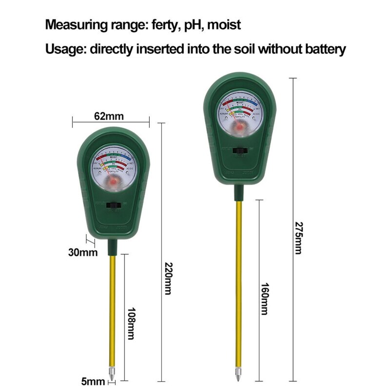 Soil Tester with 90 Degree Rotatable Probe Pin Soi... – Grandado
