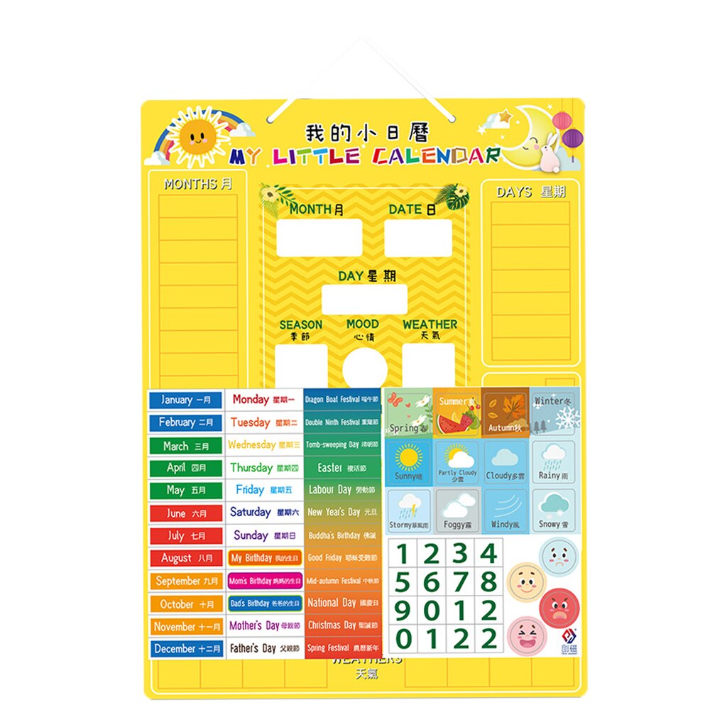 Kids Calendar Magnetic Board Educational Toy Date ... – Vicedeal