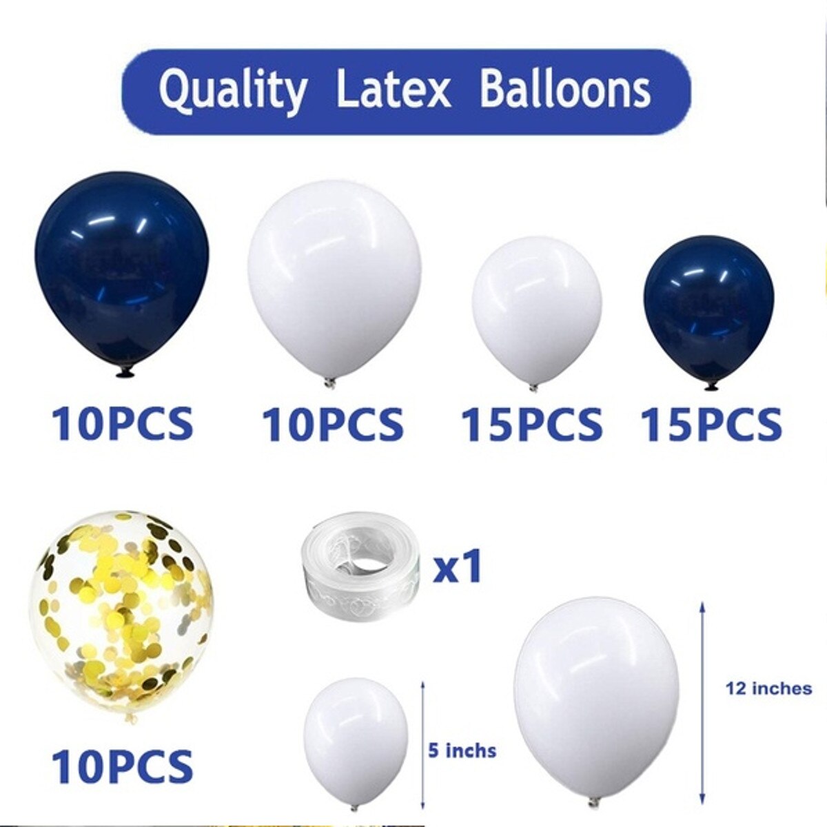 61Pcs Navy Theme Party Balloon Pack Arch Latex Bal... – Grandado