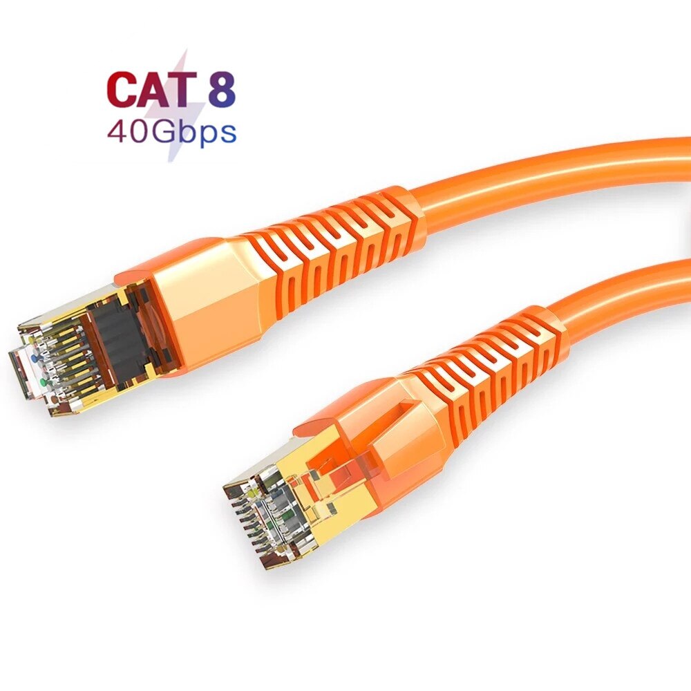 Oranje Cat8 Ethernet Kabel Sstp Super Speed 40Gbps... – Vicedeal