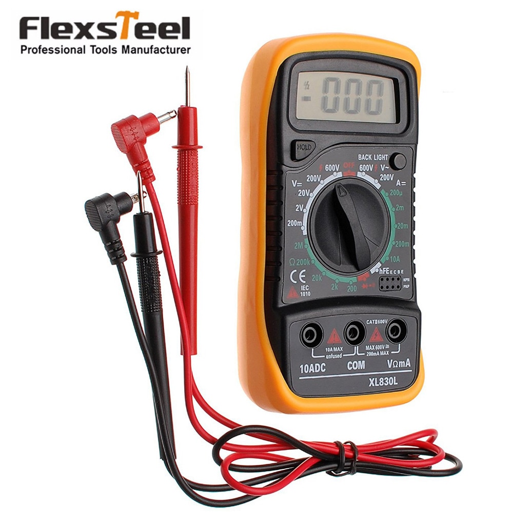 Flexsteel Backlight Digital LCD Multimeter Voltmeter Ammeter XL830L AC ...