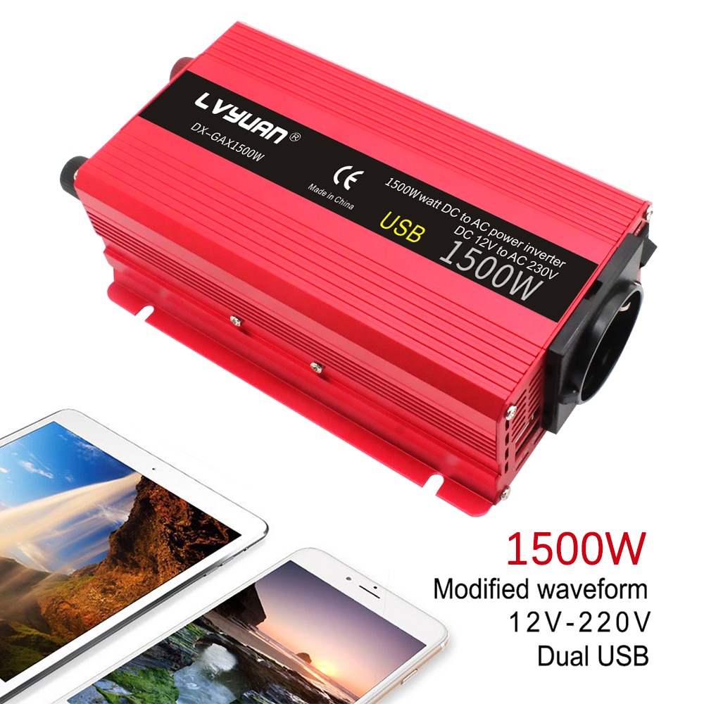 Inverter 12v 220v 1500W EU Car Inverter Convert Ca... – Grandado