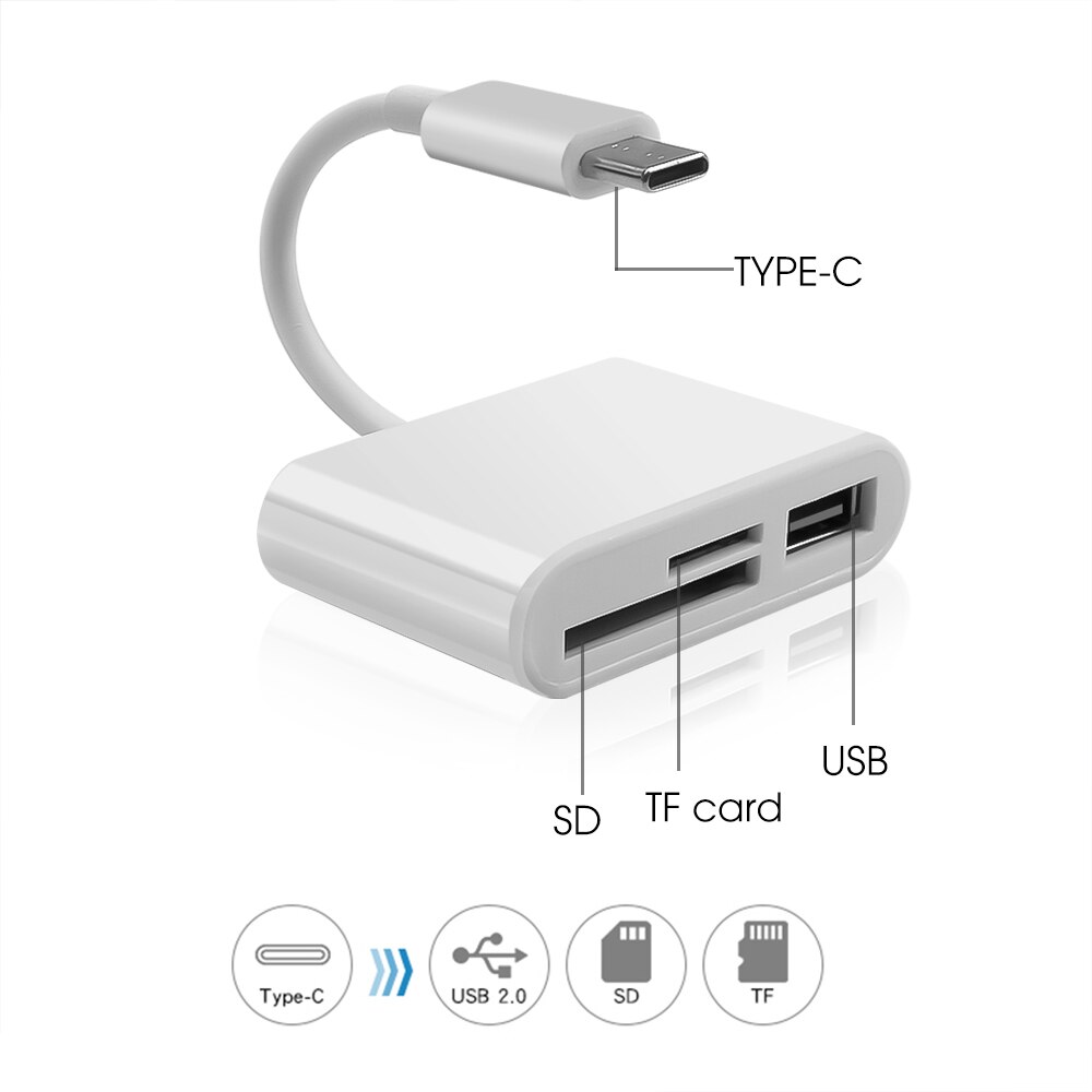 3 In 1 USB Card Reader Adapter Type C Cable SD / M... – Vicedeal