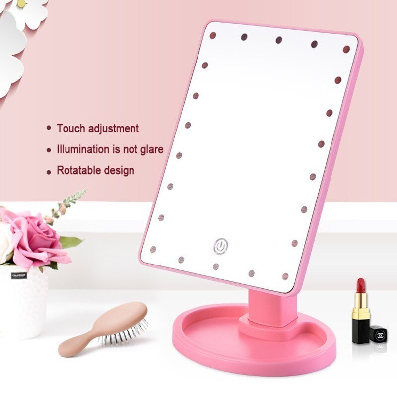 360 Degree Rotation LED Touch Screen Makeup Mirror... – Grandado