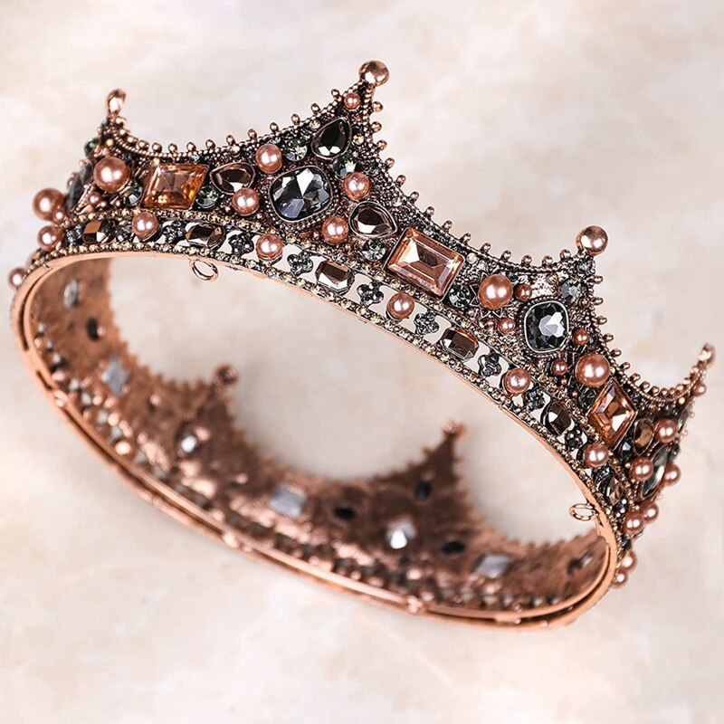 King Crowns for Men - Baroque Vintage Rhinestone C... – Vicedeal