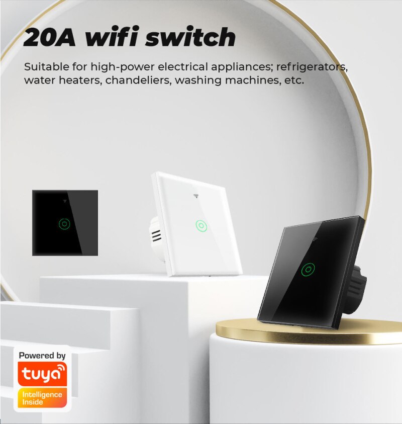 TUYA 20A Smart Wifi Touch Wall Switch Light Water ... – Grandado