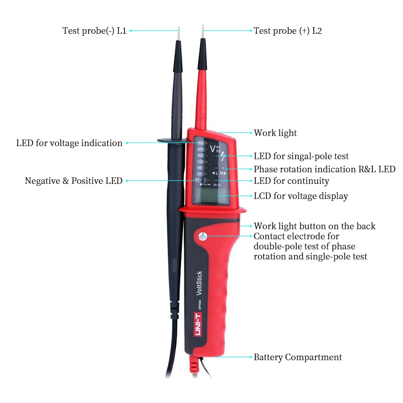 UNI-T UT15C Waterproof Digital Voltage Meters Pen ... – Grandado
