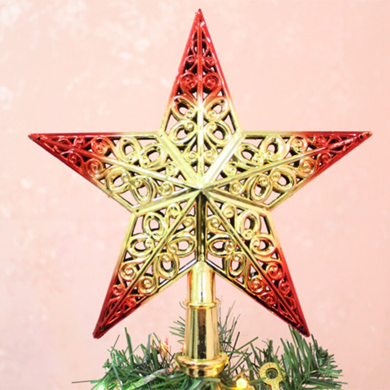 1pc Gold Silver Red Star Christmas Tree Top Star 3... – Vicedeal