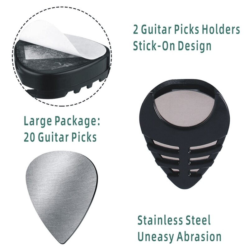 Guitar Picks Stainless Steel Picks Guitar Pick Hol... – Grandado