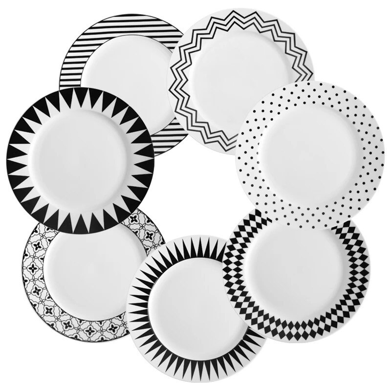 Dinner Plate Salad Dish Ceramic Tray Geometry Figu... – Grandado