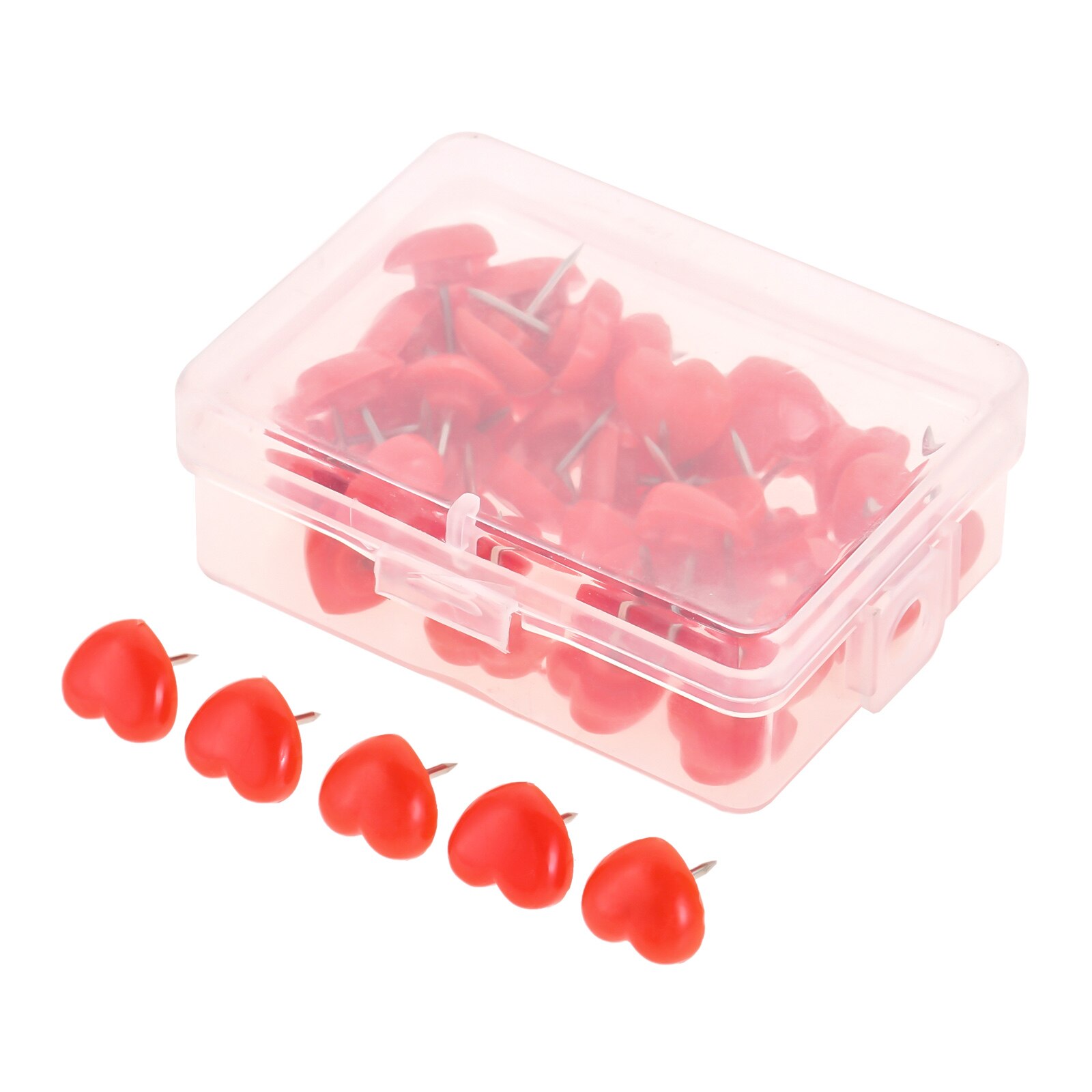 50Pcs Red/Pink Heart Shape Push Pins Plastic Push ... – Grandado