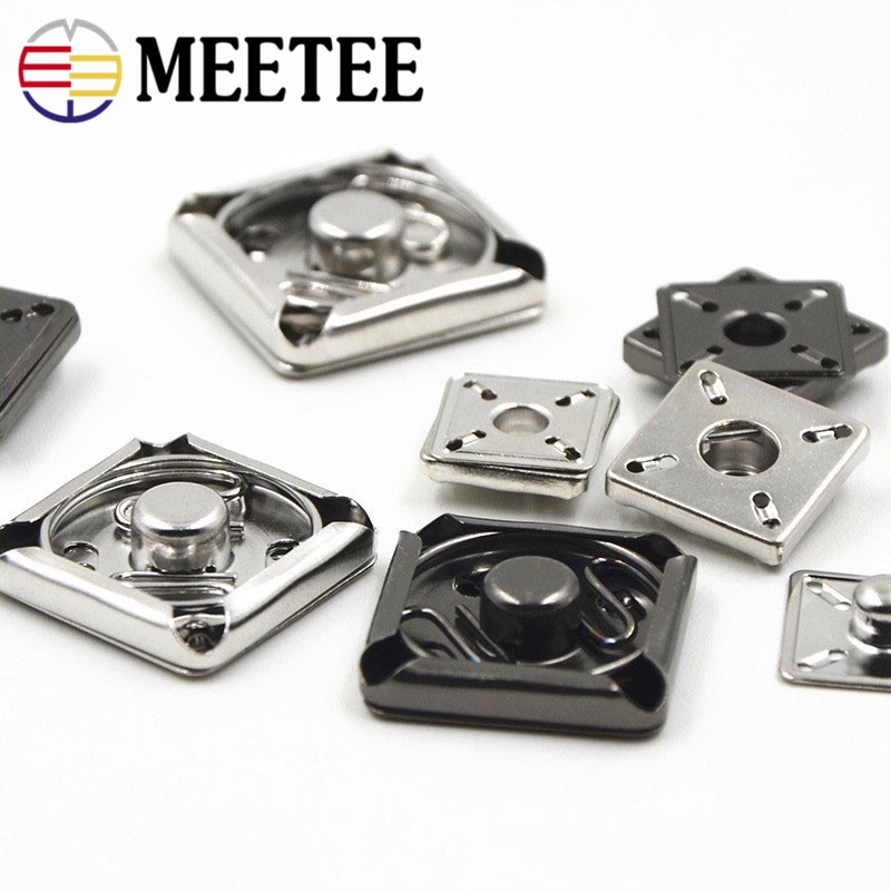 Meetee 10pcs Square Metal Snap Buttons Press Studs... – Vicedeal