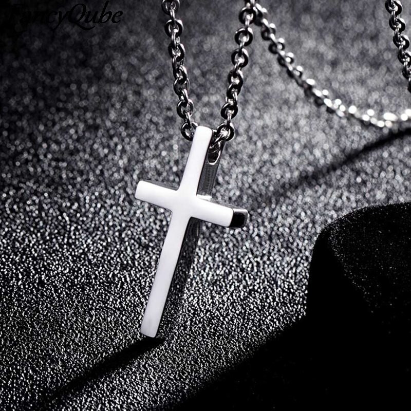 Titanium Steel Cross Pendant Necklace For Men Wome... – Grandado