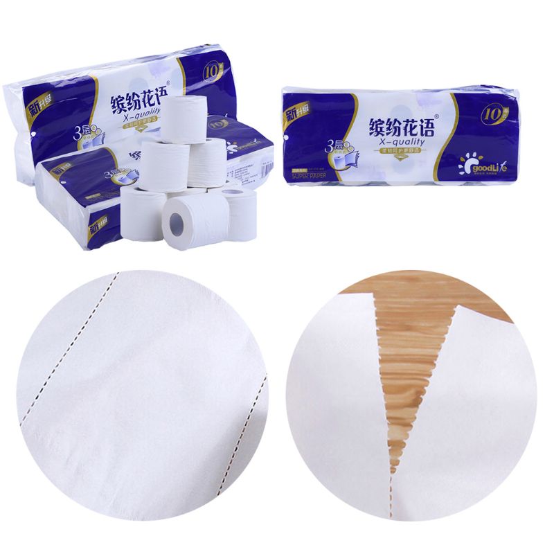 10 Rolls Houtpulp Soft Home Bad Toilet Roll Paper ... – Grandado