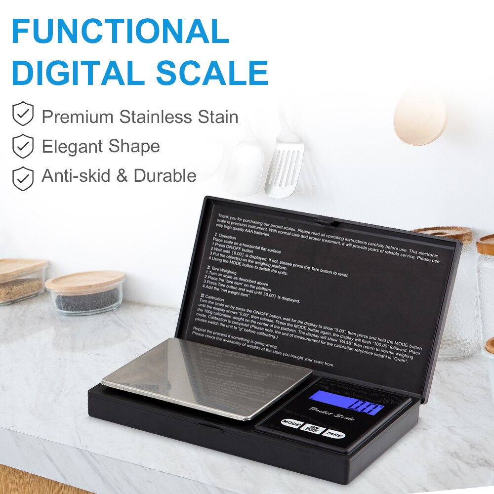 Kitchen Scale 500g/0.1g Food Scale with LCD Displa... – Grandado