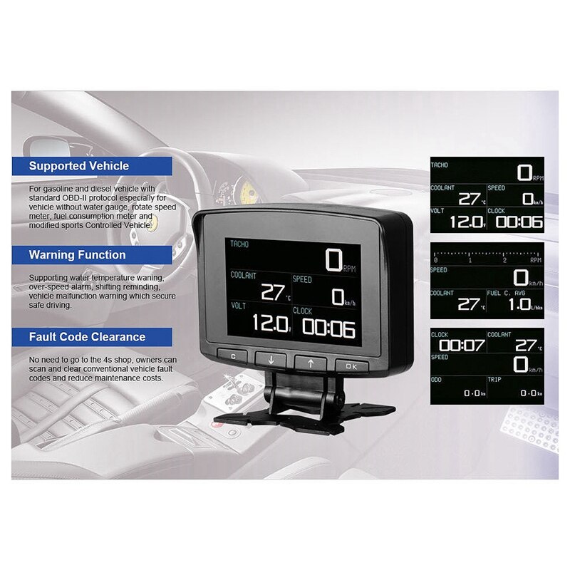 A208C Head-Up Display Smart Car OBD Hud Display Me... – Grandado