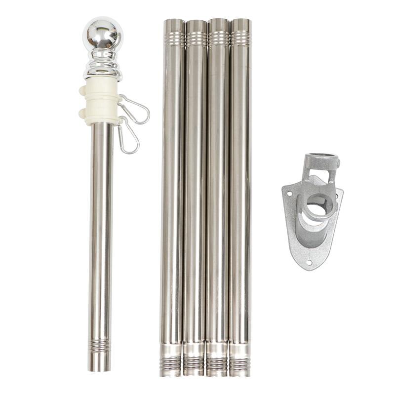 1 Set Flag Pole with Bracket Outdoor Spinning Flag... – Grandado