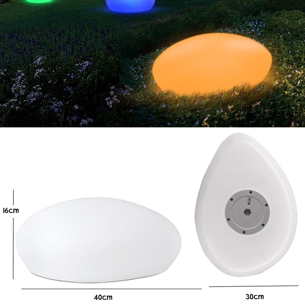 Solar Garden Lights, Glow Cobble Stone Shape Outdo... – Grandado