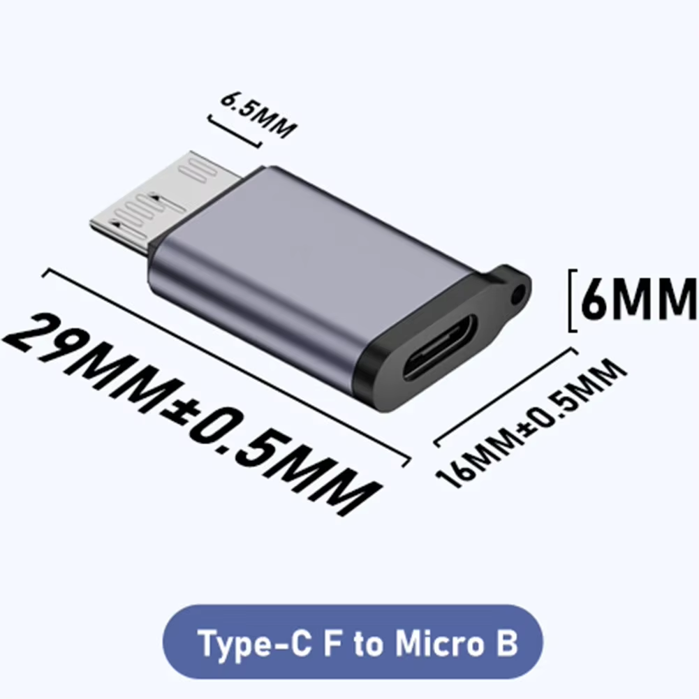 Micro B USB C 3.0 Male to Type C Female Adapter Ty... – Grandado