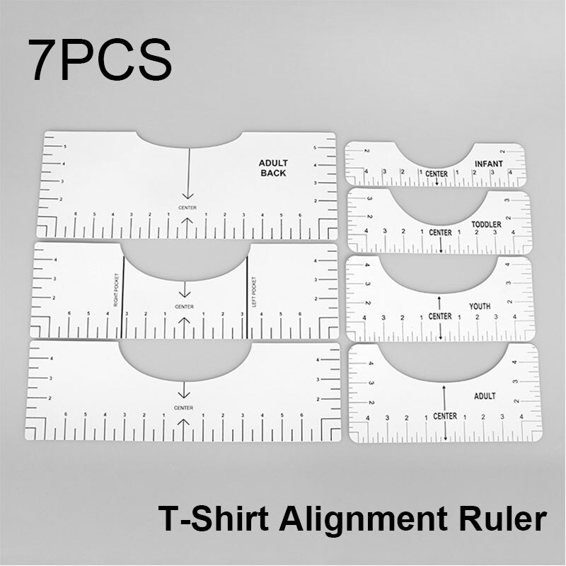 7PCS/8PCS T Shirt Guide Ruler Round Neck V Neck Al... – Grandado