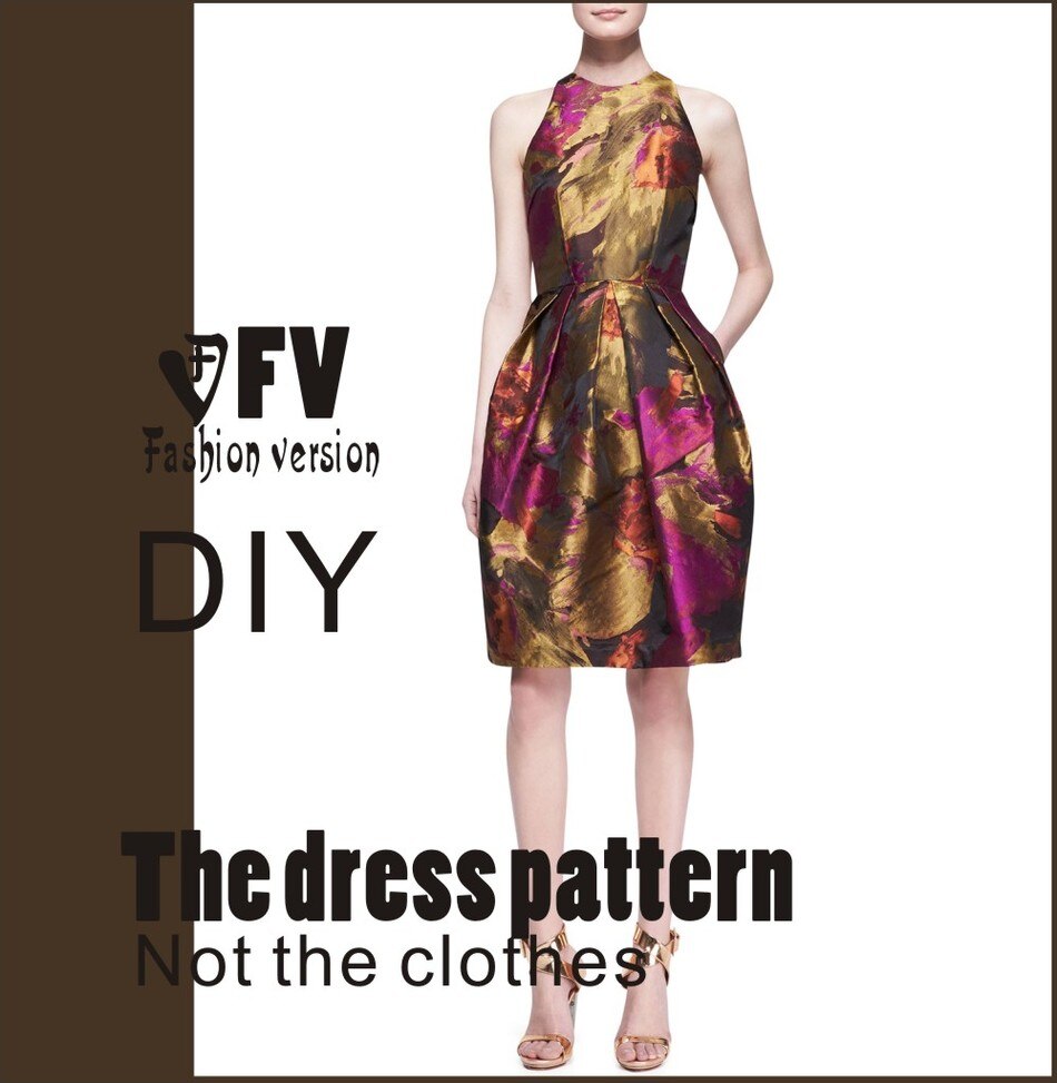 Dresses Sewing Pattern Template Cutting drawing Cl... – Vicedeal