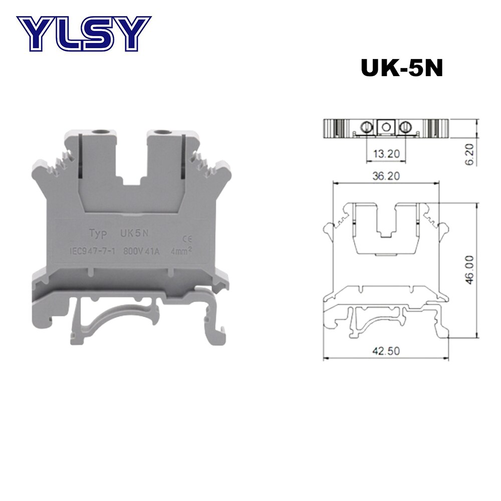 5Pcs Din Rail Universal Terminal Blocks UK-3N Born... – Grandado