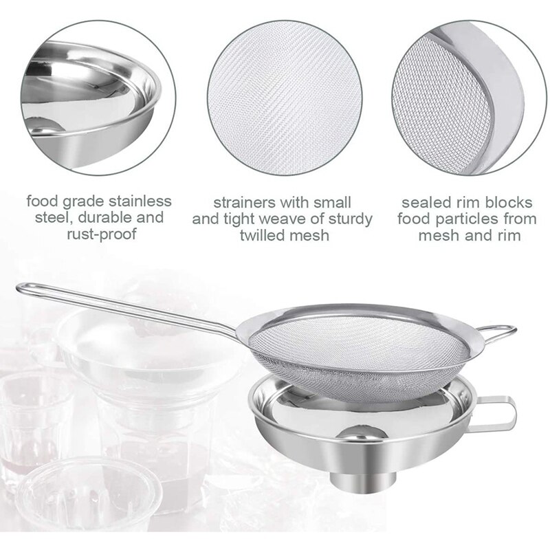 Konserveringstratt av rostfritt stål, finmaskigt s... – Grandado