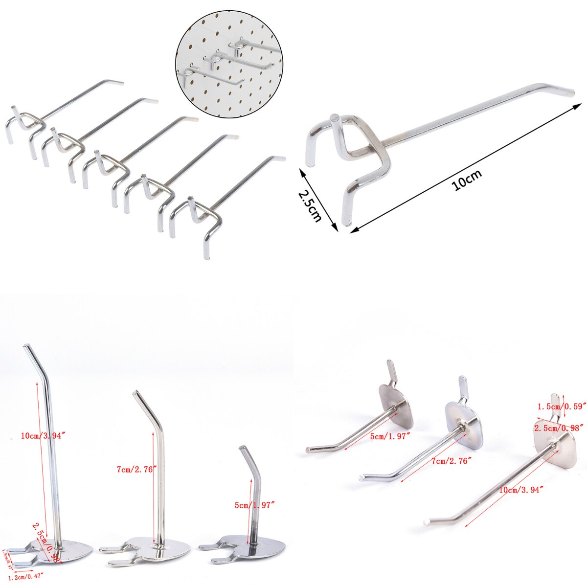 5pcs/set 5CM/7CM/10CM Hook Panel Perforated Wall S... – Vicedeal