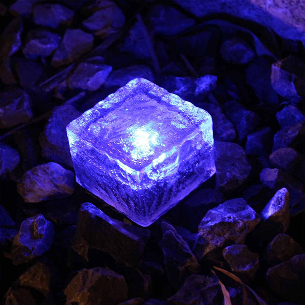 Solar Light IP65 Waterproof Clear Glass Ice Rock B... – Grandado